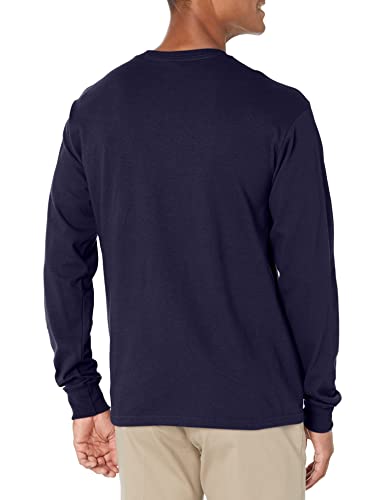 Soffe Men's Long-Sleeve Cotton T-Shirt, Navy, Large