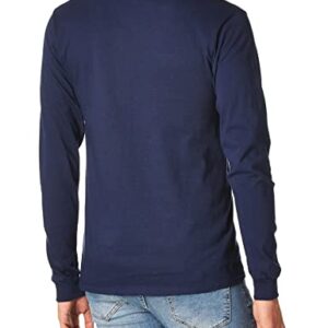 Soffe Men's Long-Sleeve Cotton T-Shirt, Navy, Large