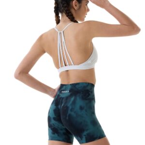 AUROLA Dream Tie Dye Workout Shorts for Women Seamless Scrunch Soft Active Shorts,Green-Black Tie Dye,M