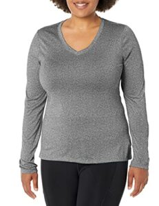 hanes womens o9309 athletic shirts, black heather, x-large us