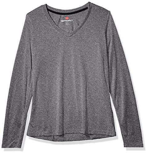 Hanes womens O9309 athletic shirts, Black Heather, X-Large US