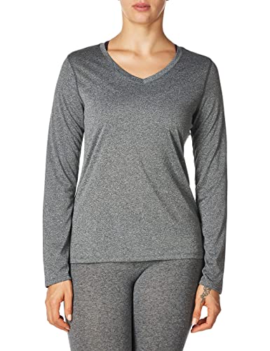 Hanes womens O9309 athletic shirts, Black Heather, X-Large US