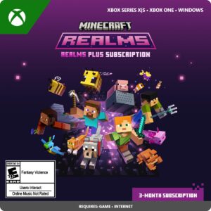 minecraft realms – plus 3-month subscription – xbox series x|s, xbox one, windows [digital code]