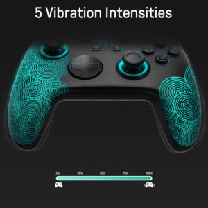 FUNLAB Firefly™ [Luminous Pattern] Switch Pro Controller Wireless Compatible with Nintendo Switch/OLED/Lite, Bluetooth Remote Gamepad with 7 LED Colors/NFC/Paddle/Turbo/Motion Control