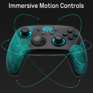 FUNLAB Firefly™ [Luminous Pattern] Switch Pro Controller Wireless Compatible with Nintendo Switch/OLED/Lite, Bluetooth Remote Gamepad with 7 LED Colors/NFC/Paddle/Turbo/Motion Control