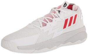 adidas unisex dame 8 basketball shoe, white/vivid red/core black, 4.5 us men