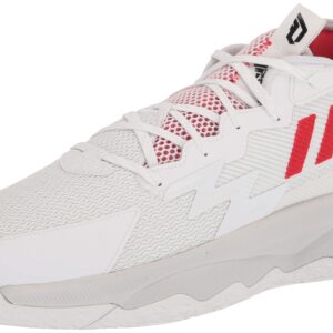 adidas Unisex Dame 8 Basketball Shoe, White/Vivid Red/Core Black, 4.5 US Men