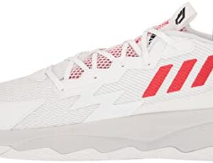 adidas Unisex Dame 8 Basketball Shoe, White/Vivid Red/Core Black, 4.5 US Men