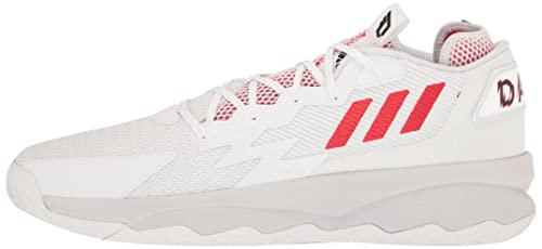 adidas Unisex Dame 8 Basketball Shoe, White/Vivid Red/Core Black, 4.5 US Men