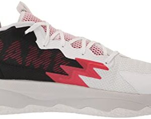 adidas Unisex Dame 8 Basketball Shoe, White/Vivid Red/Core Black, 4.5 US Men