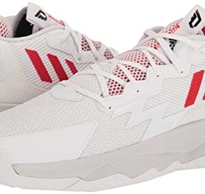 adidas Unisex Dame 8 Basketball Shoe, White/Vivid Red/Core Black, 4.5 US Men