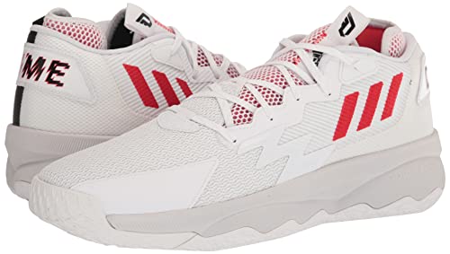 adidas Unisex Dame 8 Basketball Shoe, White/Vivid Red/Core Black, 4.5 US Men