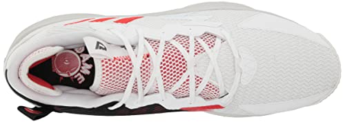 adidas Unisex Dame 8 Basketball Shoe, White/Vivid Red/Core Black, 4.5 US Men