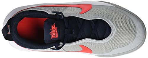 Nike Kid's Team Hustle D10 (GS) Basketball Shoe (7, Light Smoke Grey/Bright Crimson, Numeric_7)