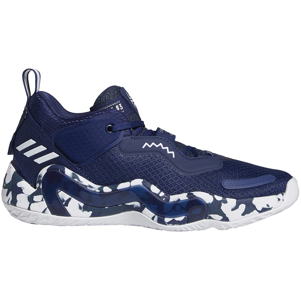 adidas New D.O.N. Issue 3 Shoe - Unisex Basketball Men 9/Women 10 Navy/White