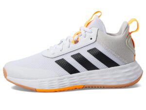 adidas own the game 2.0 basketball shoe, white/black/solar gold, 7 us unisex big kid