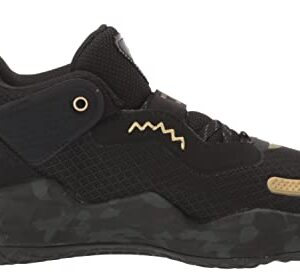 adidas D.O.N. Issue 3 Basketball Shoe, Black/Gold Metallic/Grey, 6 US Unisex Big Kid