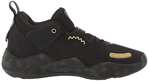 adidas D.O.N. Issue 3 Basketball Shoe, Black/Gold Metallic/Grey, 6 US Unisex Big Kid