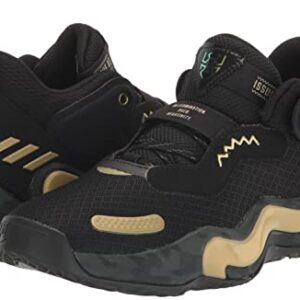 adidas D.O.N. Issue 3 Basketball Shoe, Black/Gold Metallic/Grey, 6 US Unisex Big Kid