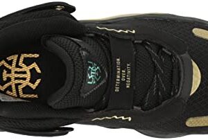 adidas D.O.N. Issue 3 Basketball Shoe, Black/Gold Metallic/Grey, 6 US Unisex Big Kid