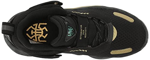 adidas D.O.N. Issue 3 Basketball Shoe, Black/Gold Metallic/Grey, 6 US Unisex Big Kid