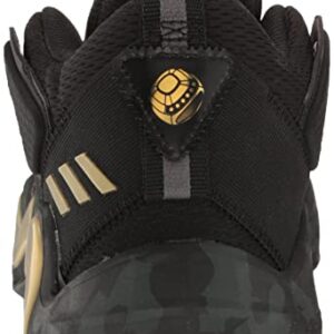 adidas D.O.N. Issue 3 Basketball Shoe, Black/Gold Metallic/Grey, 6 US Unisex Big Kid