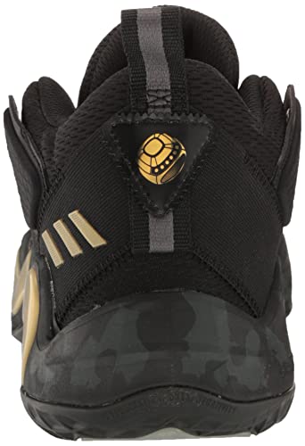 adidas D.O.N. Issue 3 Basketball Shoe, Black/Gold Metallic/Grey, 6 US Unisex Big Kid