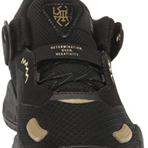 adidas D.O.N. Issue 3 Basketball Shoe, Black/Gold Metallic/Grey, 6 US Unisex Big Kid