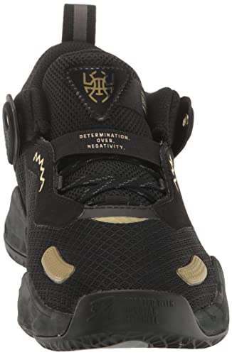 adidas D.O.N. Issue 3 Basketball Shoe, Black/Gold Metallic/Grey, 6 US Unisex Big Kid