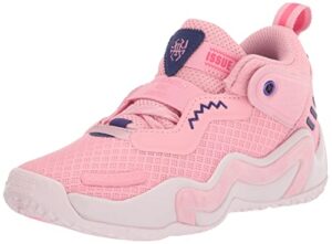 adidas d.o.n. issue 3 basketball shoe, light pink/clear pink/team colleg purple, 2 us unisex little kid