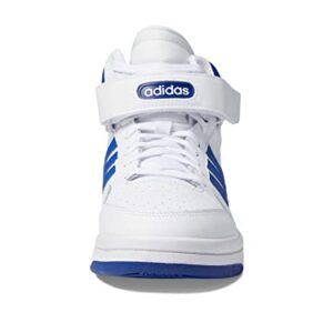 adidas Men's Postmove Mid Basketball Shoe, White/Team Royal Blue/Grey, 9