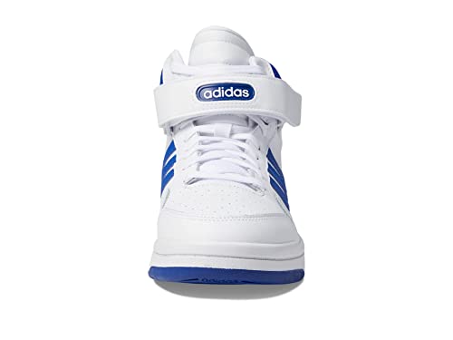 adidas Men's Postmove Mid Basketball Shoe, White/Team Royal Blue/Grey, 9