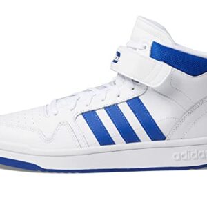 adidas Men's Postmove Mid Basketball Shoe, White/Team Royal Blue/Grey, 9