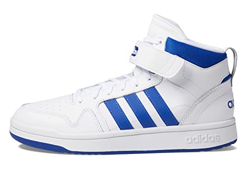 adidas Men's Postmove Mid Basketball Shoe, White/Team Royal Blue/Grey, 9