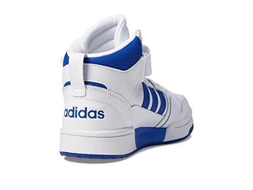 adidas Men's Postmove Mid Basketball Shoe, White/Team Royal Blue/Grey, 9