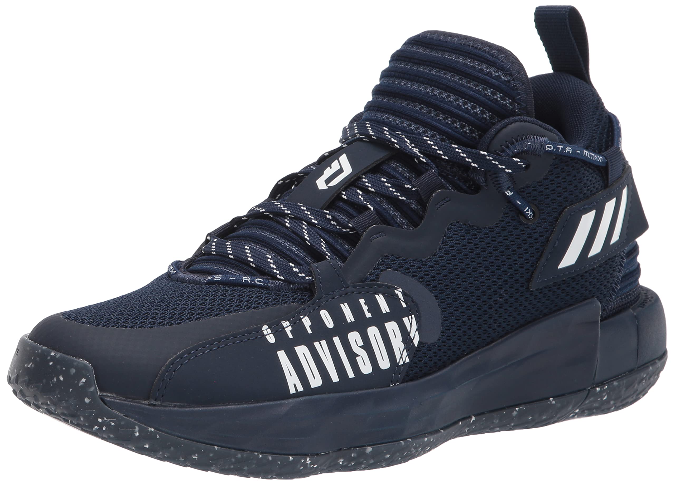 adidas Unisex Dame 7 Extply Basketball Shoe, Team Navy Blue/White/Team Navy Blue, 11 US Men