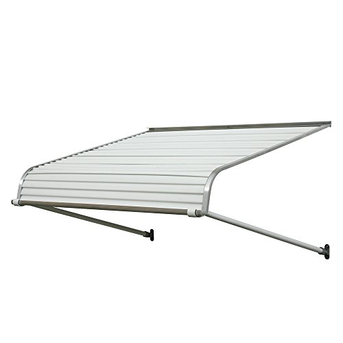 NuImage Awnings 40425 Series 2500 Aluminum Door Canopy with Support Arms, 40 inches Wide, White