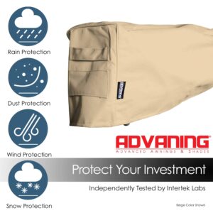 ADVANING All-Weather Protective Cover for 10' wide Retractable Awnings, Heavy-Duty Weather Proof Polyester Fabric, Color: Beige, AC1000-P861T