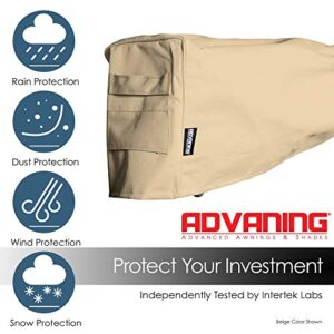 ADVANING All-Weather Protective Cover for 8' Wide Retractable Awnings, Heavy-Duty Weather Proof Polyester Fabric, Color: Beige, AC0800-P861T