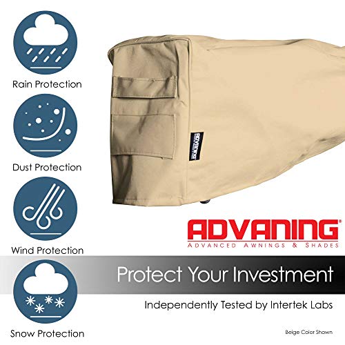 ADVANING All-Weather Protective Cover for 8' Wide Retractable Awnings, Heavy-Duty Weather Proof Polyester Fabric, Color: Beige, AC0800-P861T