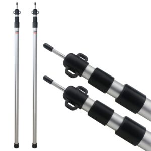 sunnyglade 2 pcs adjustable tarp poles, silver , telescoping aluminum rods portable awning poles for camping,backpacking,hiking(set of 2)