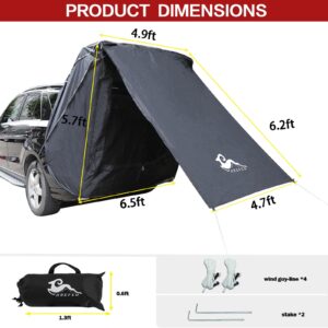 HREFEU SUV Tailgate Shade Awning Tent with Portable Waterproof Storage Bag, Hatchback Tent,Tailgate Shade Awning Tent for Medium to Large SUV Size SUV/Van/MPV/CUV (Large)