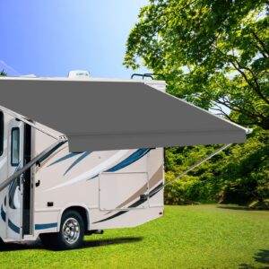 dulepax rv awning fabric replacement(17'2" fabric) heavy duty 16 oz vinyl fabric awning for camper, universal camper awning replacement for all trailer awning brands grey