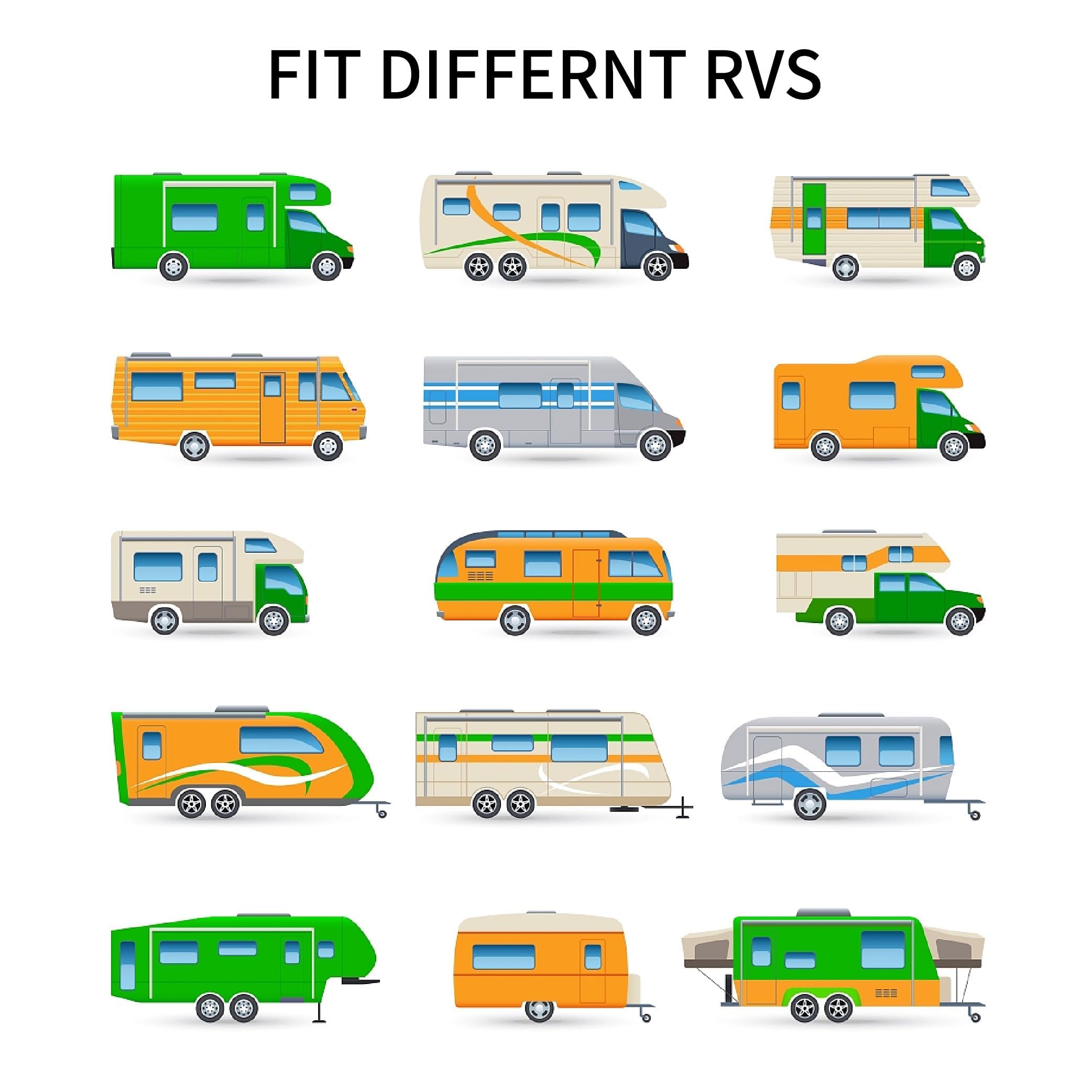 YESCAMP RV Awning Fabric Replacement Heavy Duty Weatherproof 4-Ply 18.5oz Vinyl Camper Awning Fabric - Universal Outdoor Canopy for Camper, Trailer, and Motorhome