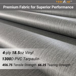 YESCAMP RV Awning Fabric Replacement Heavy Duty Weatherproof 4-Ply 18.5oz Vinyl Camper Awning Fabric - Universal Outdoor Canopy for Camper, Trailer, and Motorhome