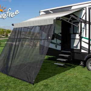 Carefree of Colorado Drop RV Awning EZ ZipBlocker - Black Mesh RV Awning Shade Screen, Canopy Sun Blocker, Camper Accessory for Front Patio (17' x 9')