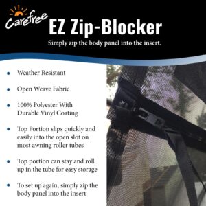 Carefree of Colorado Drop RV Awning EZ ZipBlocker - Black Mesh RV Awning Shade Screen, Canopy Sun Blocker, Camper Accessory for Front Patio (17' x 9')