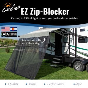 Carefree of Colorado Drop RV Awning EZ ZipBlocker - Black Mesh RV Awning Shade Screen, Canopy Sun Blocker, Camper Accessory for Front Patio (17' x 9')