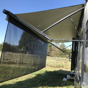 Tentproinc RV Awning Sun Screen Shade 8' X 16' 3'' Black Mesh Sunshade Complete Kits Motorhome Camping Trailer UV SunBlocker Canopy Shelter - 3 Year Warranty