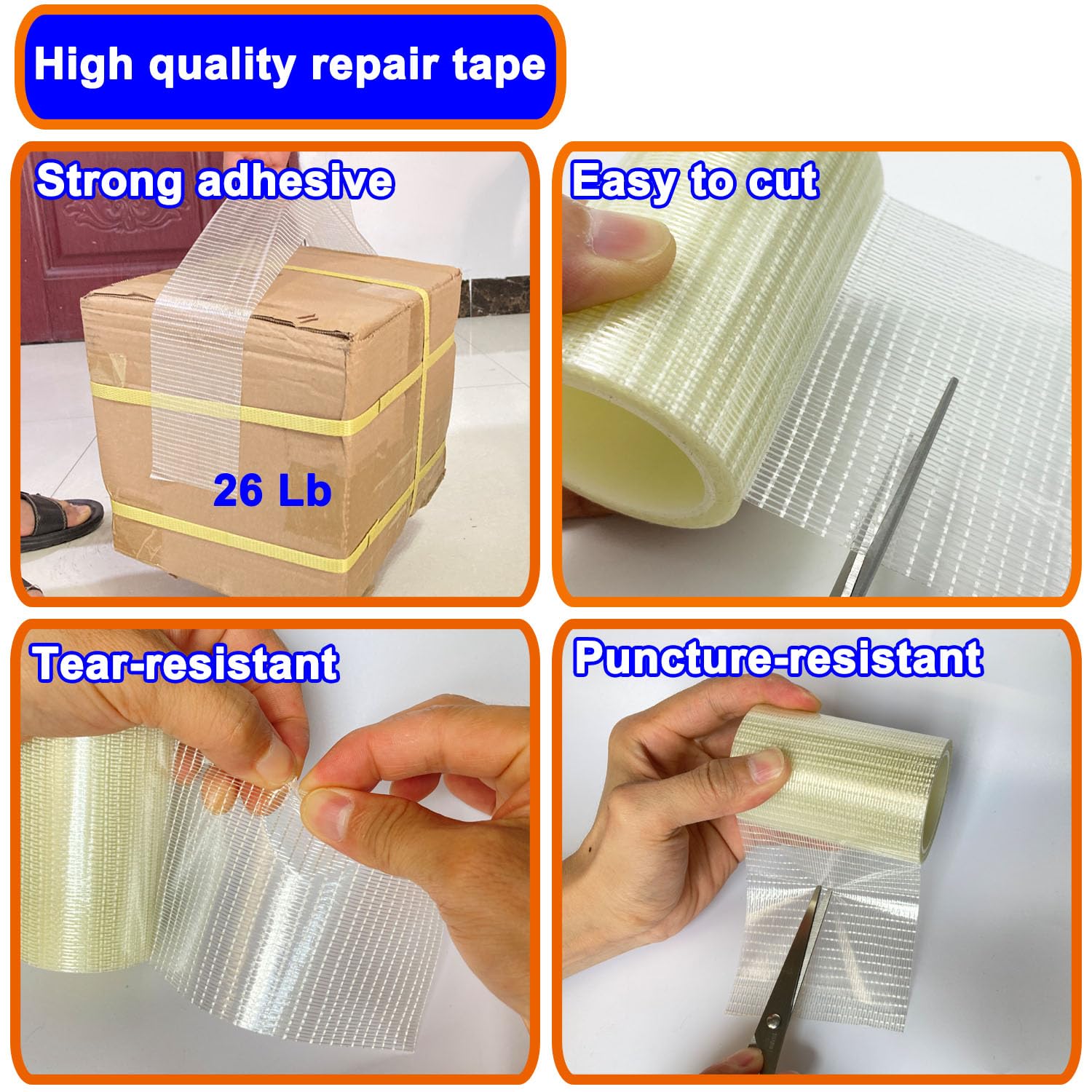 KAIHENG 39FT RV Awning Repair Tape, Tent Repair Tape, Canvas Repair Tape, Tent Repair Tape for Tarp, Sail Tape, Tear Repair Patch Kit, Waterproof Repair Tape for Boat Covers, Canopy